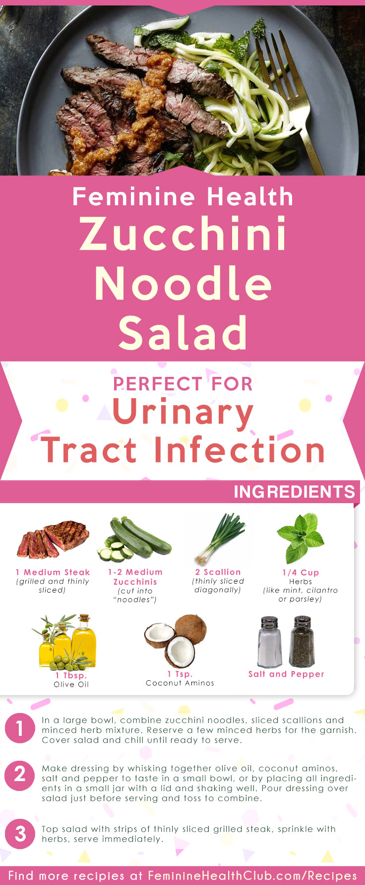 Zucchini Noodle Salad with Grilled Steak Recipe For Urinary Tract Infection