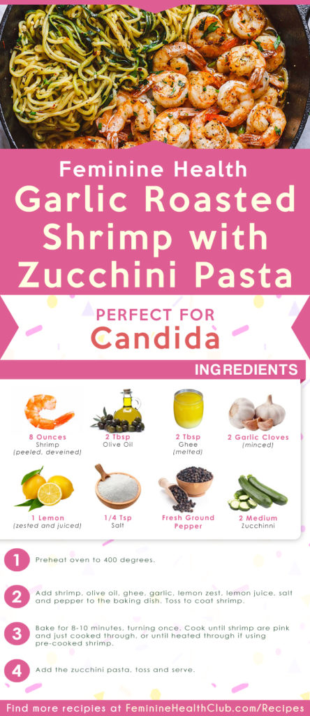 Garlic Roasted Shrimp with Zucchini Pasta Recipe For Candida
