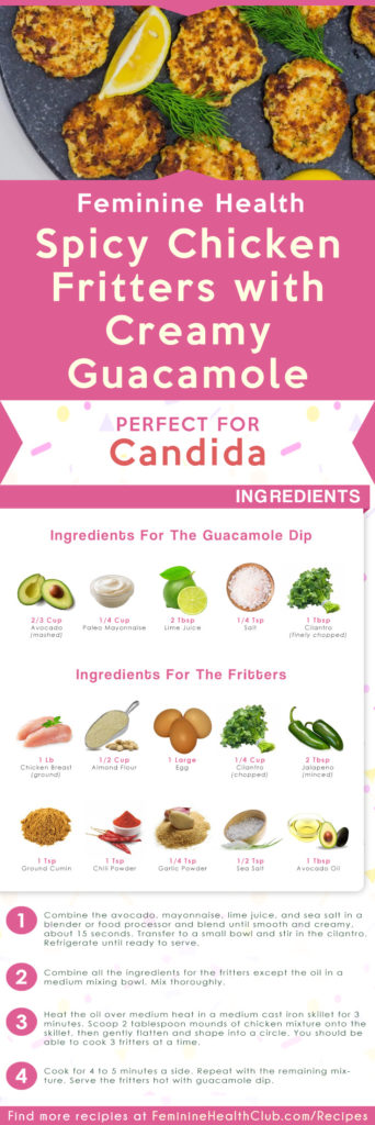 Spicy Chicken Fritters with Creamy Guacamole Recipe For Candida